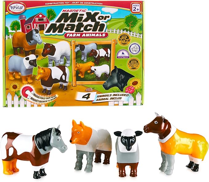 Magnetic Mix or Match Farm Animals Toy Play Set – The Fun Company
