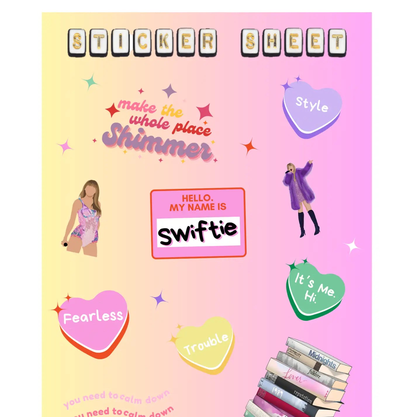 Swiftie 5x7 Sticker Sheet – The Fun Company